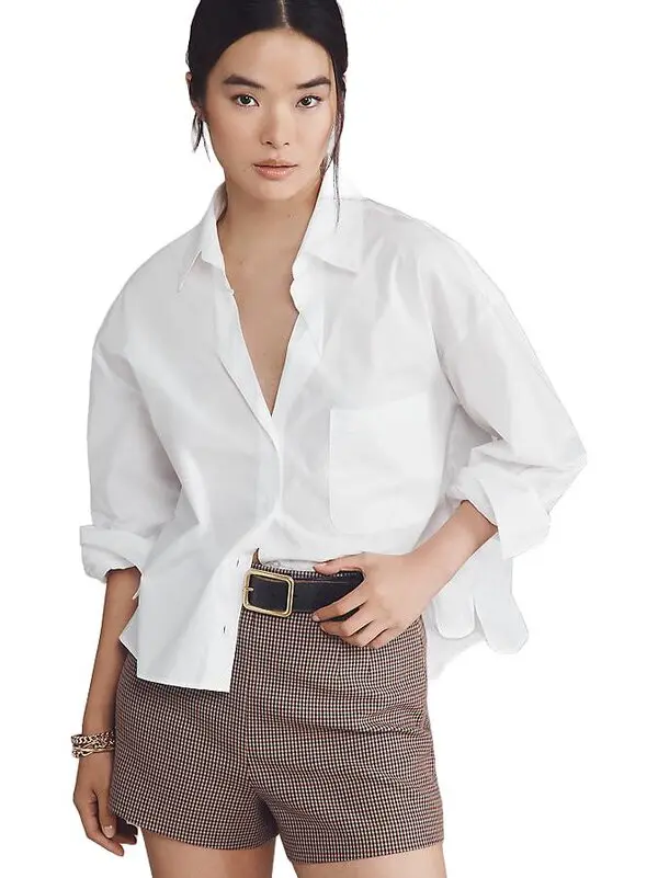 Maeve Oversized Buttondown Shirt - White
