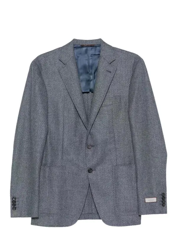 Canali Textured Wool Blazer - Blue