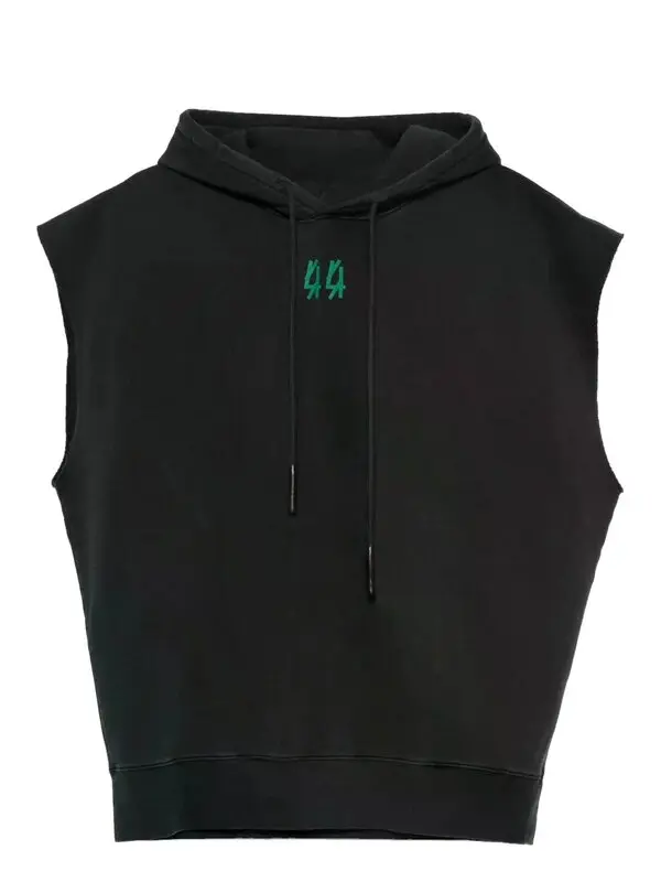 44 LABEL GROUP Hooded Sleeveless Vest - Black