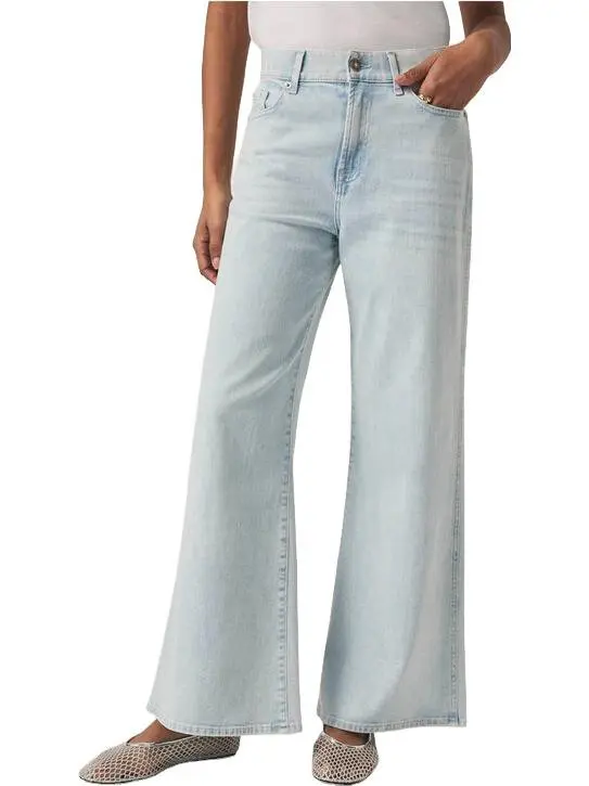 Splendid Cropped Slim Palazzo Jean - Blue