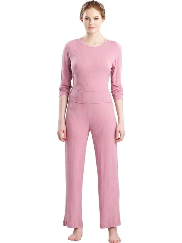 Natori Skye Rib Ease Pants - Pink