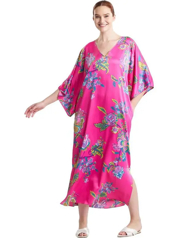Natori Festival Satin Caftan - Pink