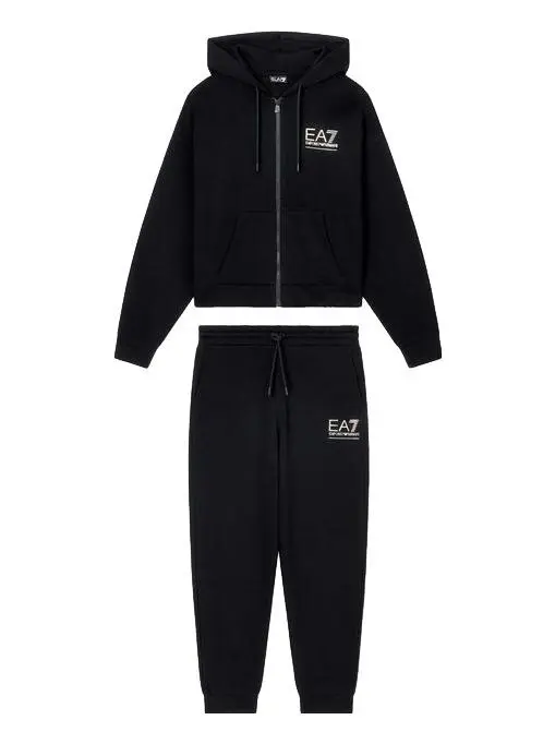 EA7 Cotton-blend Tracksuit - Black