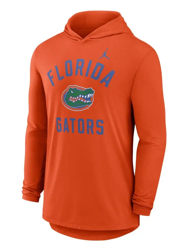JORDAN Florida Campus Arch Brand Dri-fit College Long-sleeve Hooded T-shirt - Orange