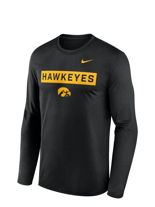 Nike Iowa Primetime Legend 2-hit Dri-fit College Long-sleeve T-shirt - Black
