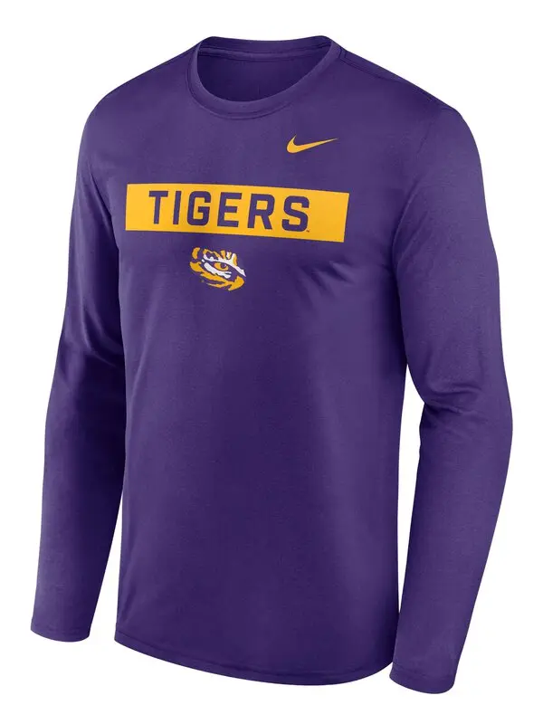 Nike Lsu Primetime Legend 2-hit Dri-fit College Long-sleeve T-shirt - Purple