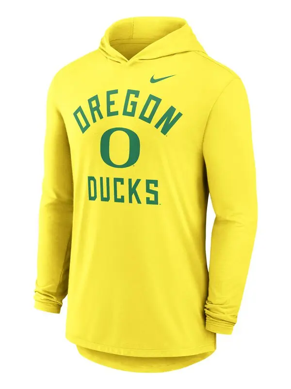 Nike Oregon Campus Arch Dri-fit College Long-sleeve Hooded T-shirt - Yellow