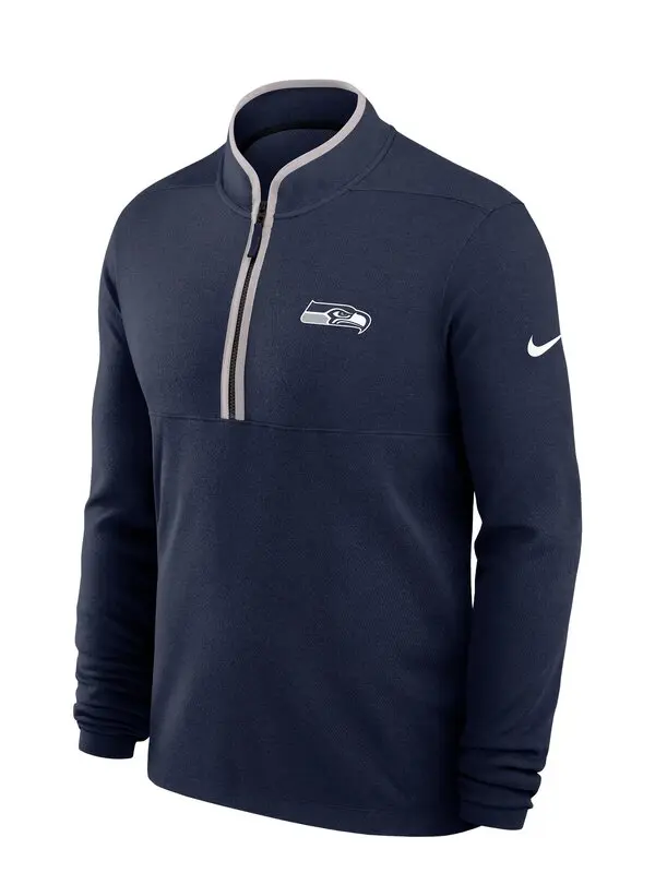 Nike Seattle Seahawks Logo Victory Dri-fit Nfl 1/2-zip Long-sleeve Top - Blue