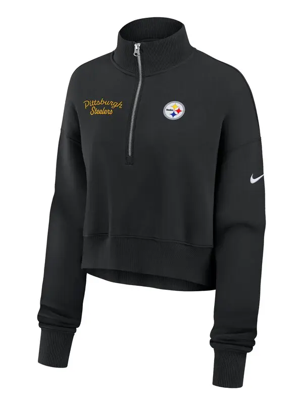Nike Pittsburgh Steelers Phoenix Nfl 1/4-zip Crew - Black