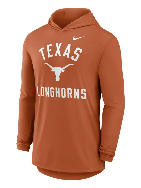 Nike Texas Campus Arch Dri-fit College Long-sleeve Hooded T-shirt - Orange