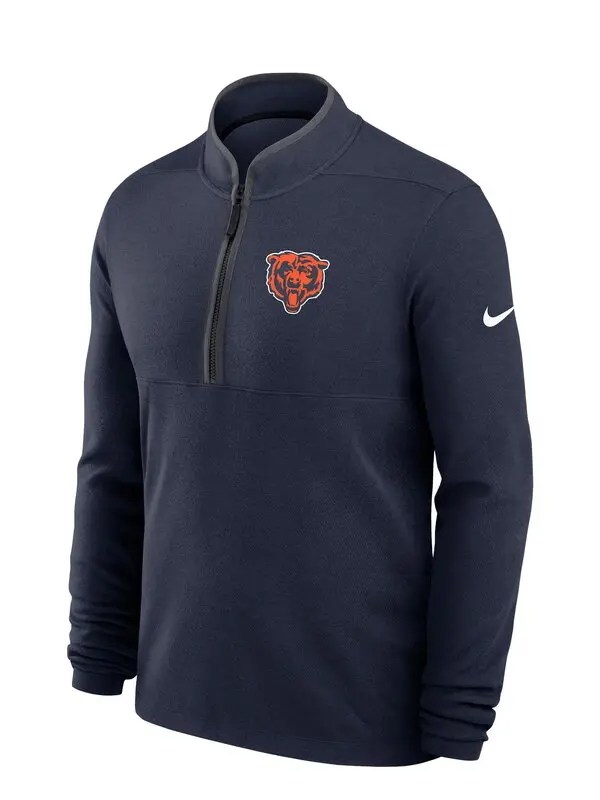Nike Chicago Bears Logo Victory Dri-fit Nfl 1/2-zip Long-sleeve Top - Blue