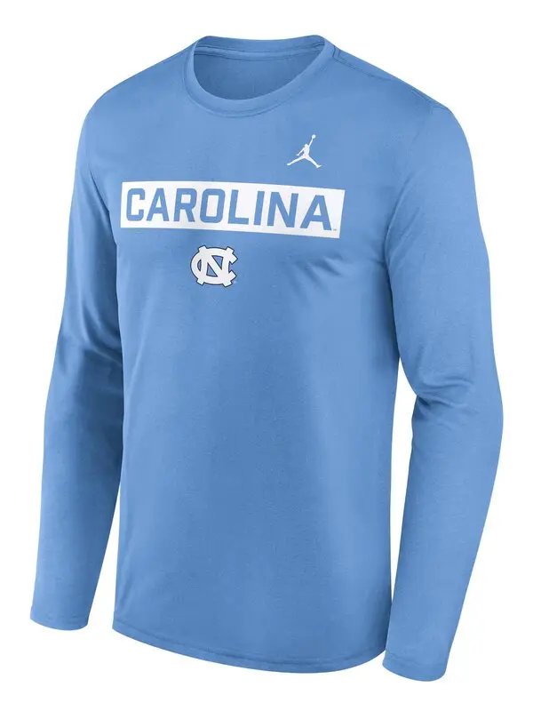 JORDAN North Carolina Primetime Legend 2-hit Brand Dri-fit College Long-sleeve T-shirt - Blue