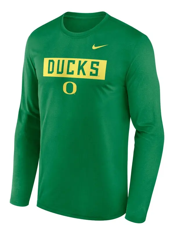 Nike Oregon Primetime Legend 2-hit Dri-fit College Long-sleeve T-shirt - Green