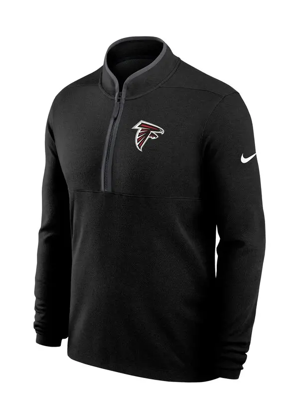 Nike Atlanta Falcons Logo Victory Dri-fit Nfl 1/2-zip Long-sleeve Top - Black