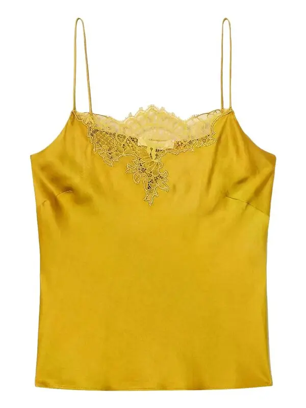 TWINSET Lace-trimmed Top - Yellow