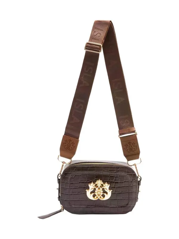 ISLA Dance Crocodile-embossed Mini Bag - Brown