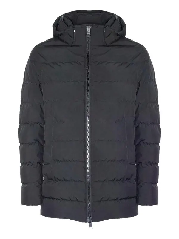 Herno Quilted Hooded Jacket - Black