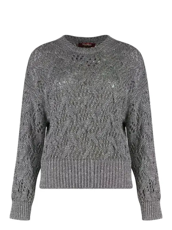Max Mara Pilade Lurex Knit Sweater - Grey