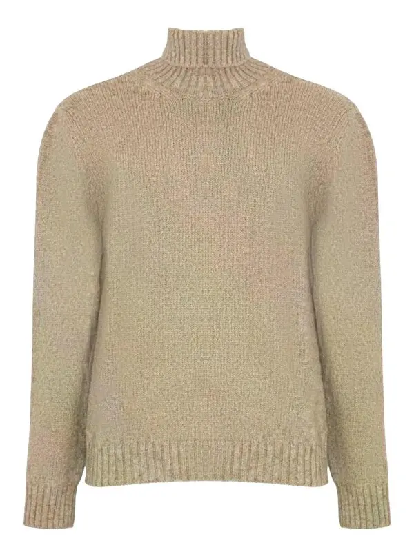 Eleventy Turtleneck Ribbed-trim Sweater - Neutrals