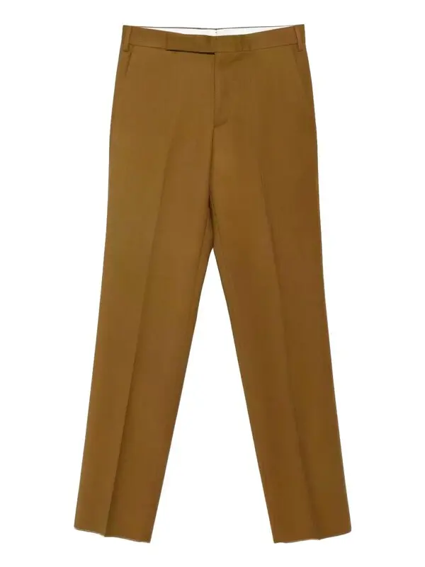 LARDINI Raw-edge Wool Trousers - Brown