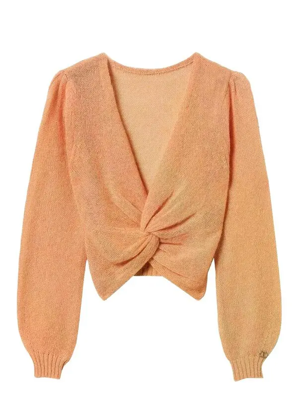 TWINSET Twist-detail Cropped Sweater - Orange