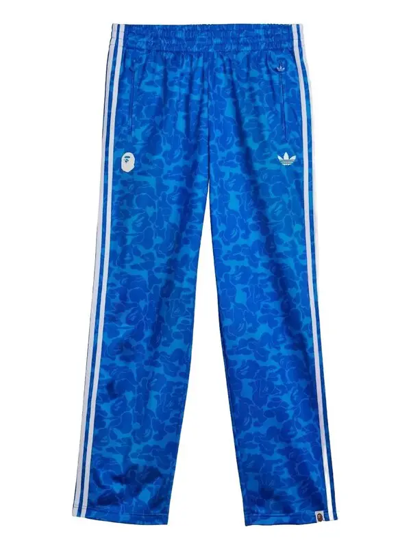 Adidas Camouflage-print Side-stripe Track Pants - Blue