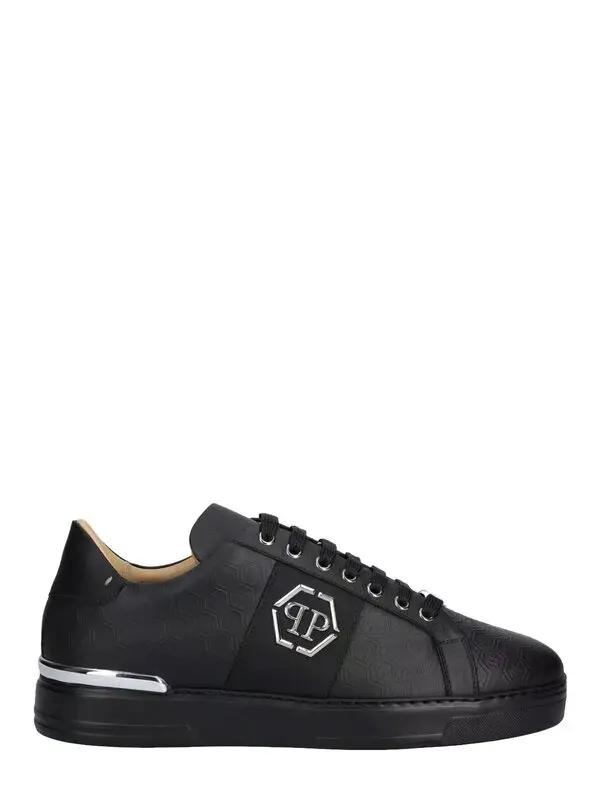 Philipp Plein Embossed-logo Lace-up Sneakers - Black