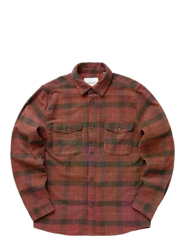 LES DEUX Check-pattern Pocket Shirt - Red