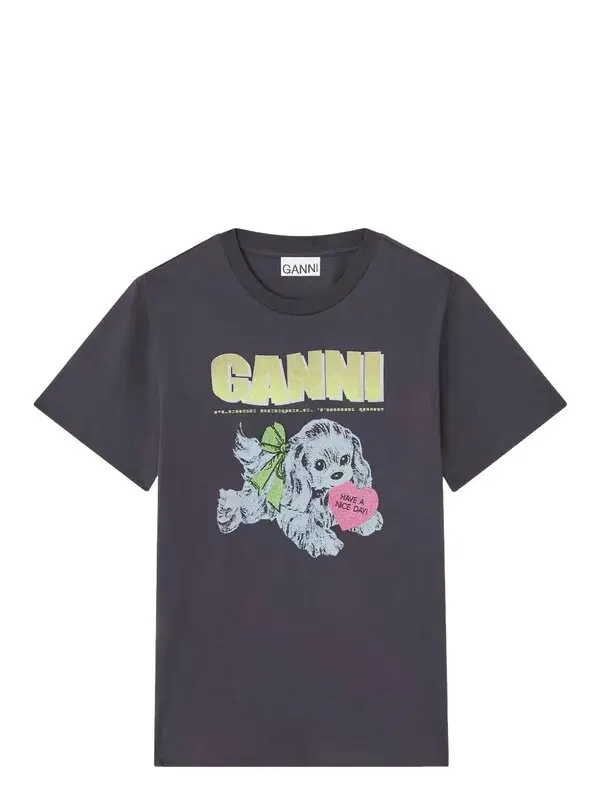 GANNI Graphic T-shirt - Grey