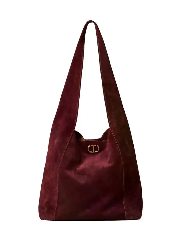 TWINSET Ventotene Suede Shoulder Bag - Red