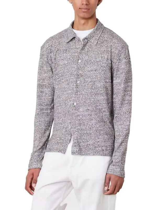 Officine Générale Bryan Speckled Long-sleeve Shirt - Grey