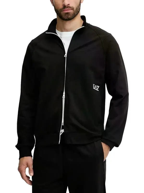 Emporio Armani Logo-detail Zip-up Sweatshirt - Black