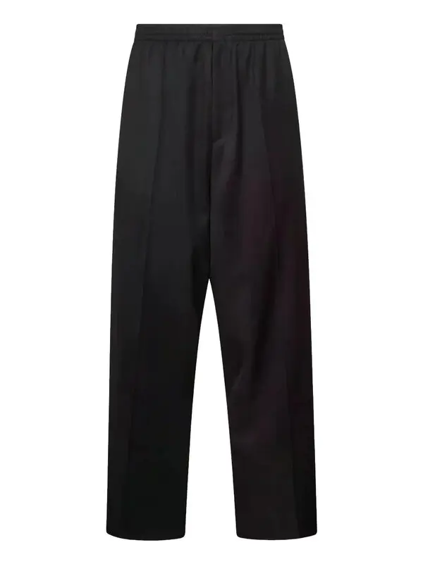Balenciaga Elasticated-waistband Wool Trousers - Black