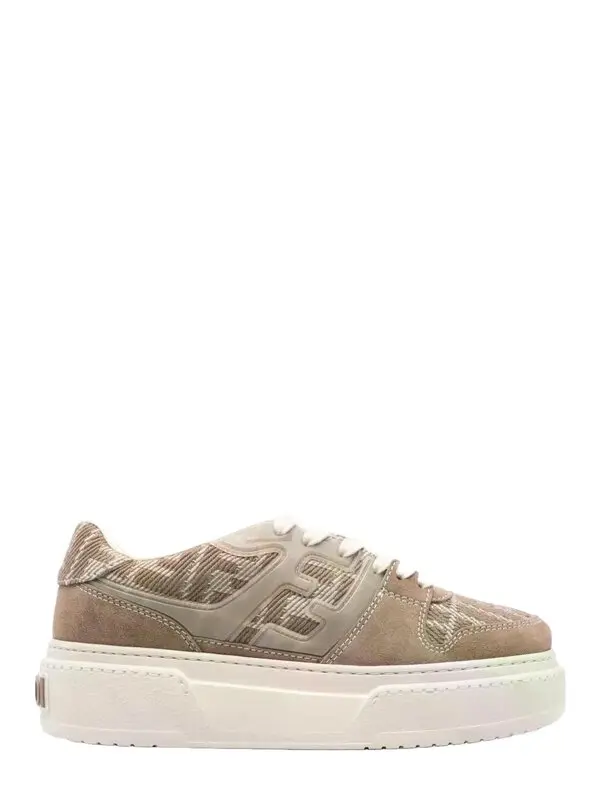 Fendi Match Logo Platform Sneakers - Brown