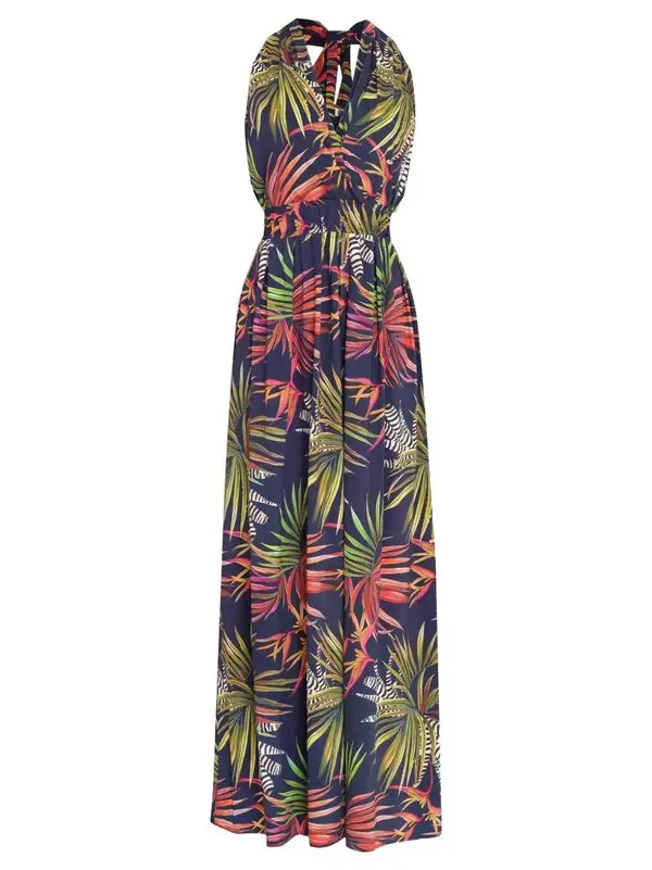 LYGIA & NANNY Tropical-print Maxi Dress - Blue