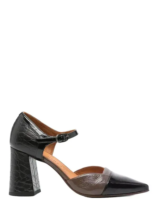 Chie Mihara 75mm Crocodile-effect Block-heel Pumps - Black