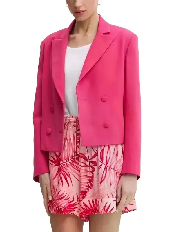 Liu Jo Double-breasted Cropped Blazer - Pink