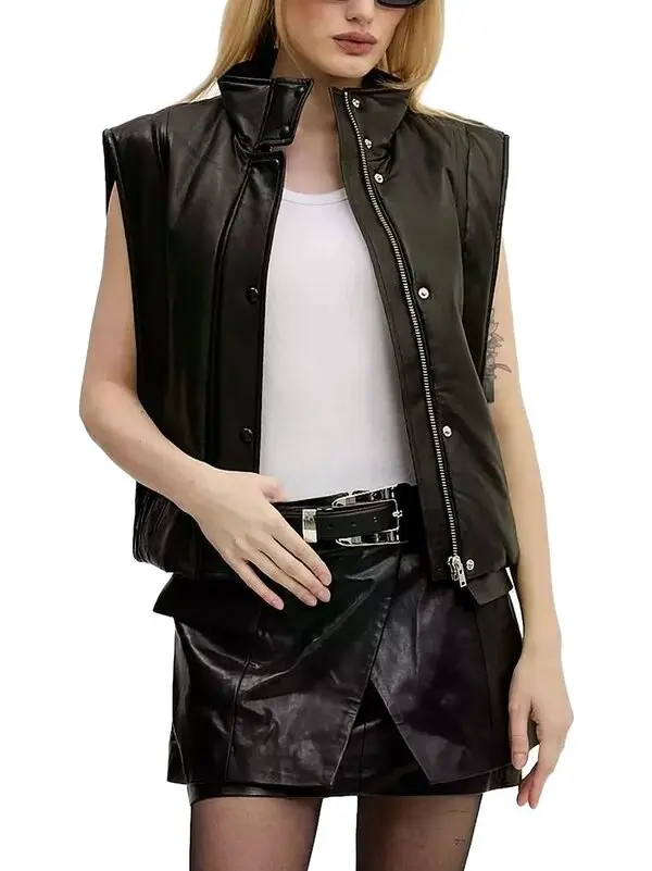 IRO PARIS Dario Leather Vest - Black