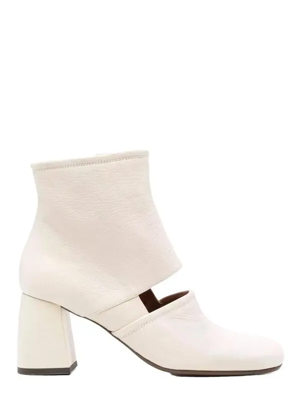 Chie Mihara 70mm Cut-out Block-heel Ankle Boots - Neutrals