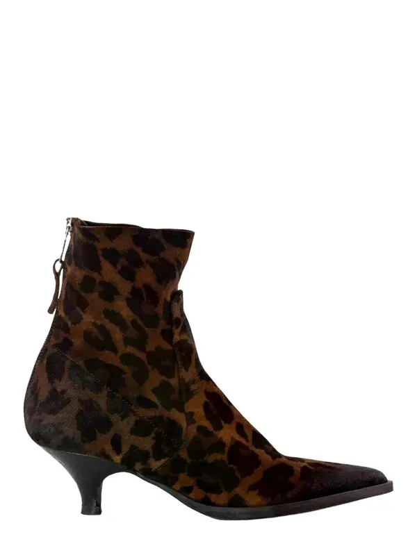 Elena Iachi 50mm Leopard-print Elena Boots - Brown