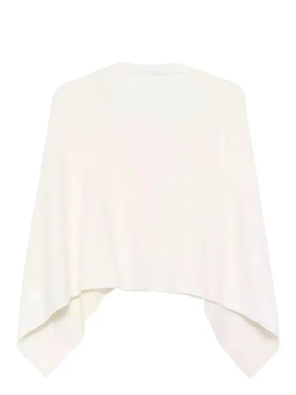 Eric Bompard Cashmere Poncho - White