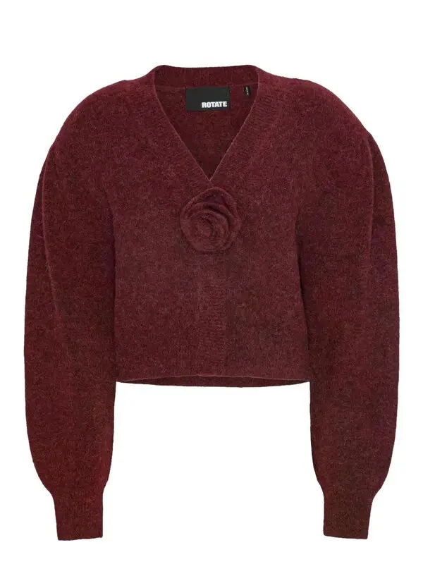 Remain Birger Christensen Rose-embellished Cardigan - Red
