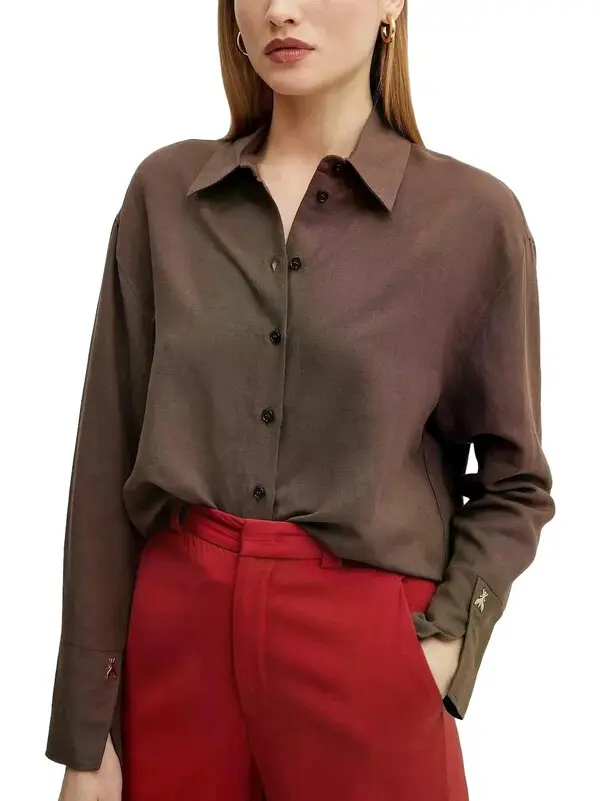 Patrizia Pepe Fly-detail Shirt - Brown