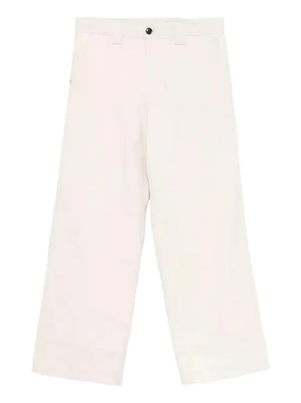 WHITE SAND Button-fastening Belt-loops Trousers - Neutrals