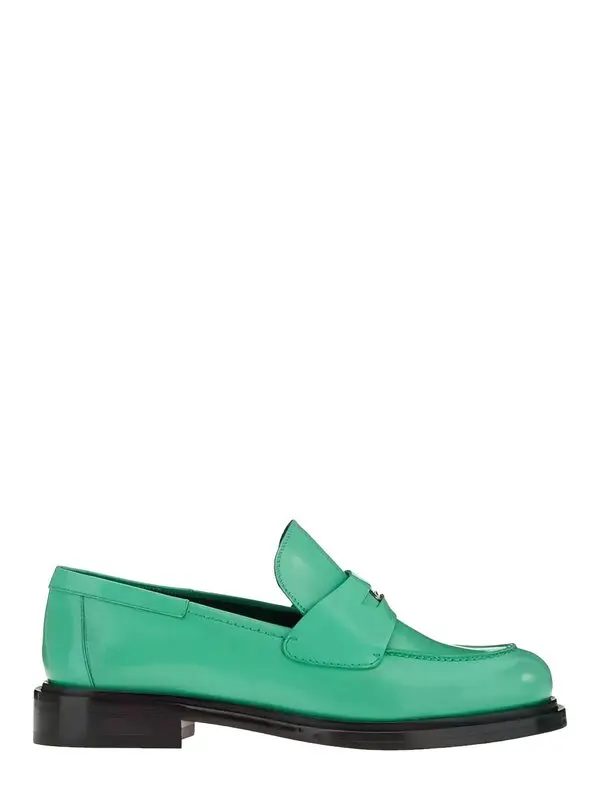 FERRAGAMO Peny-strap Leather Loafers - Green