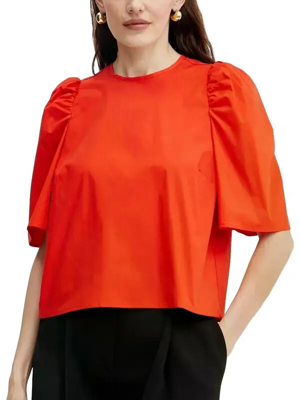 IVY OAK Elisabeth Ann Puff-sleeve Top - Red