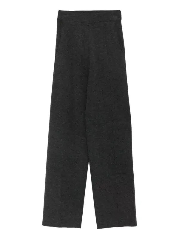 Max Mara Flat-front Side-pocket Trousers - Grey