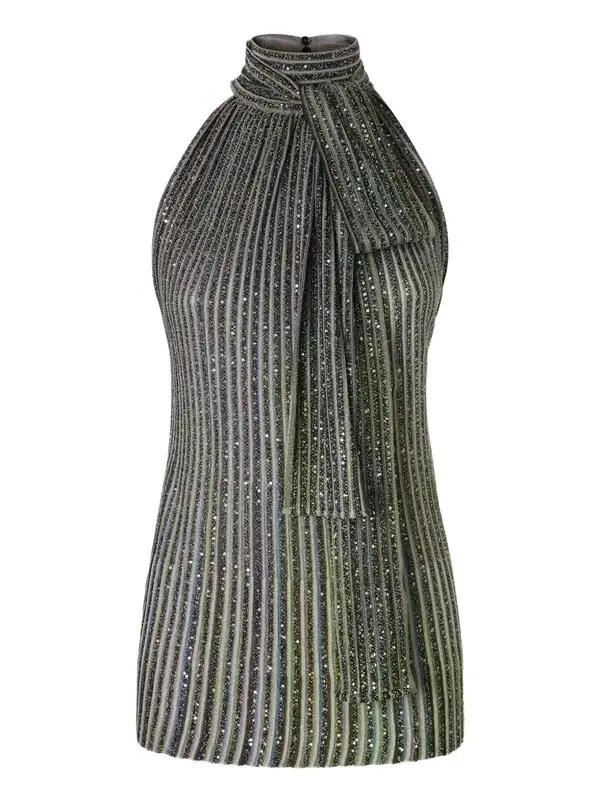 Missoni Embellished Halter Top - Grey
