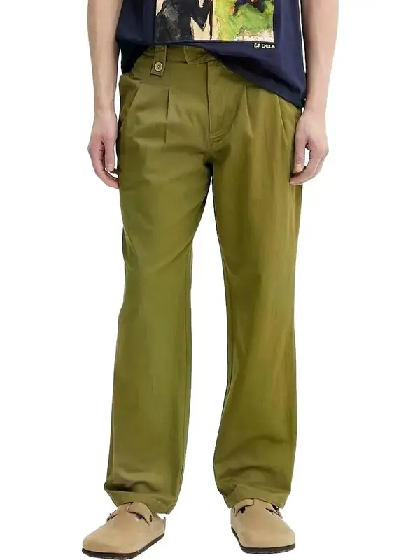Desigual Pleated Straight-leg Trousers - Green