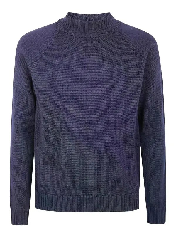 ZANONE Crew-neck Raglan-sleeves Sweater - Blue